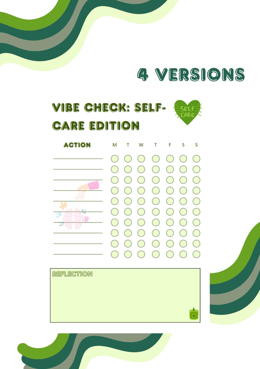 Vibe Check - Self Care Checklist - Printable Download - Etsy