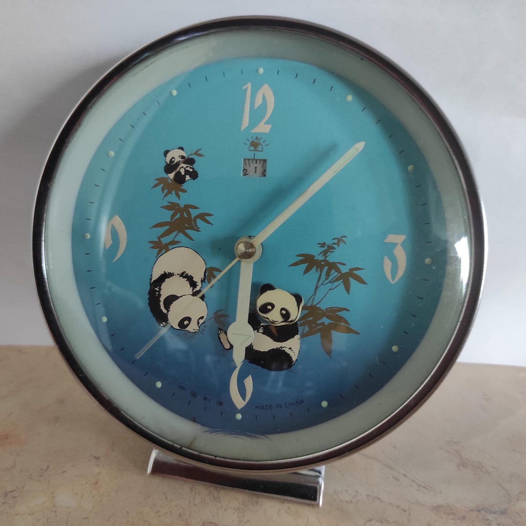 Vintage Panda Bear Alarm Clock: Shanghai Diamond China, Mechanical - Etsy