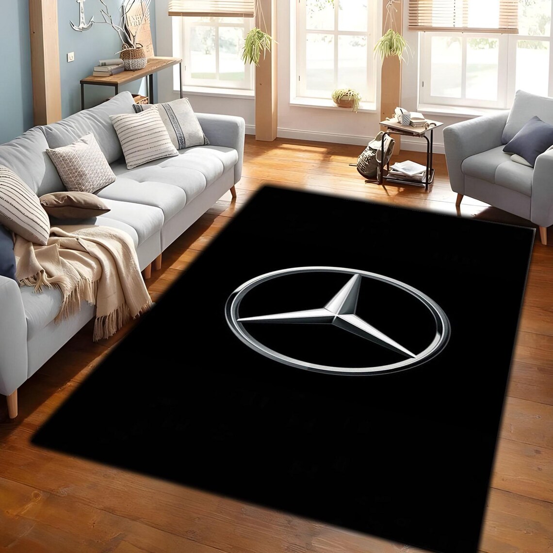 Mercedes Logo, Car Rug, Mercedes Rug, Teen Room Rug, Popular Rug ...