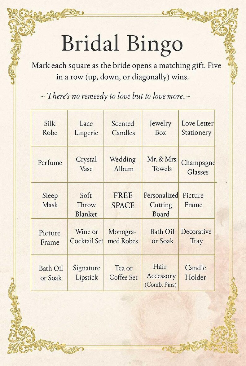 Luxury Bride Bridal Shower Game Bundle | 4 Elegant Printable Wedding ...