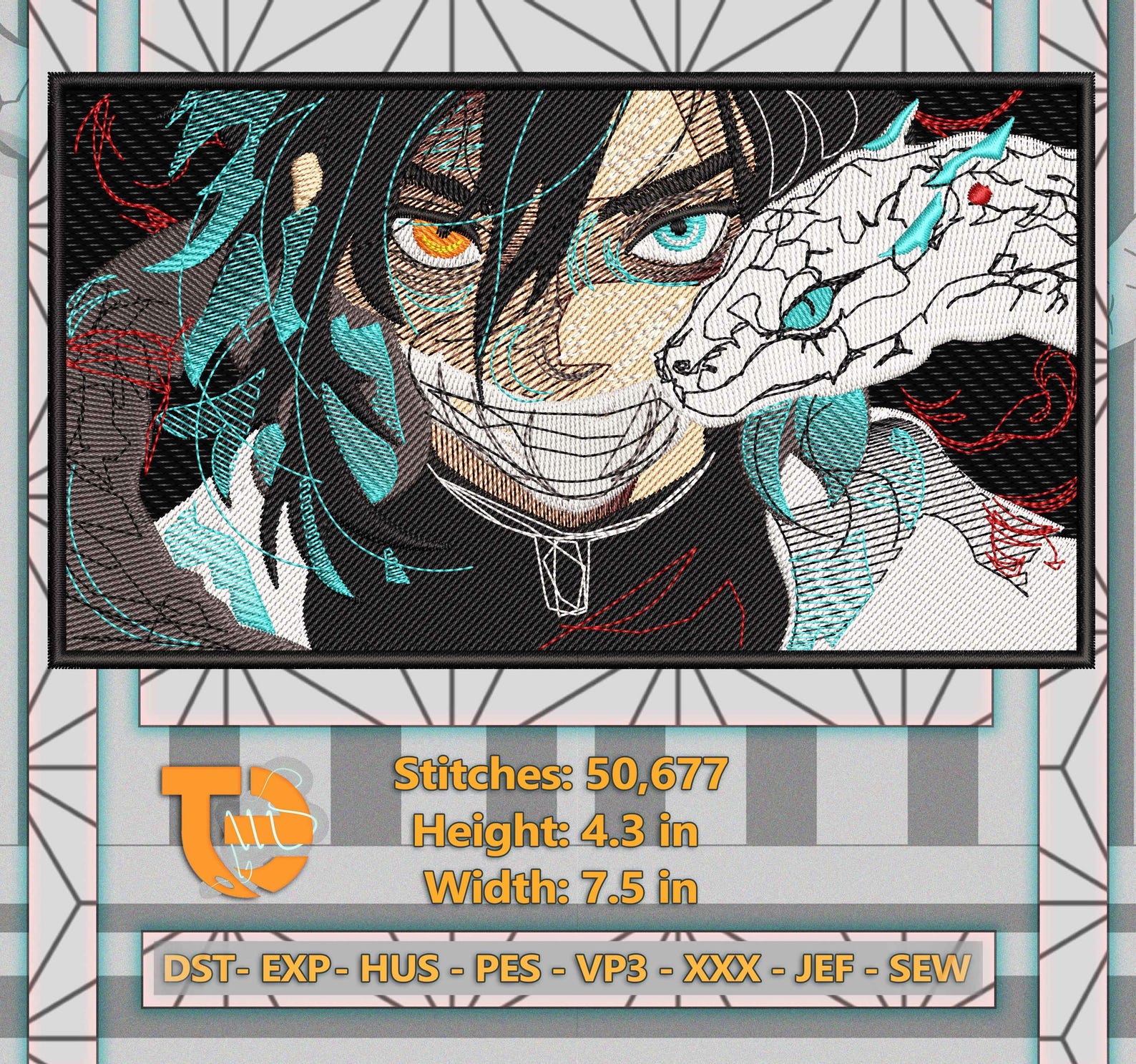 Demon Slayer, Machine Embroidery Files, Digital Embroidery Designs ...