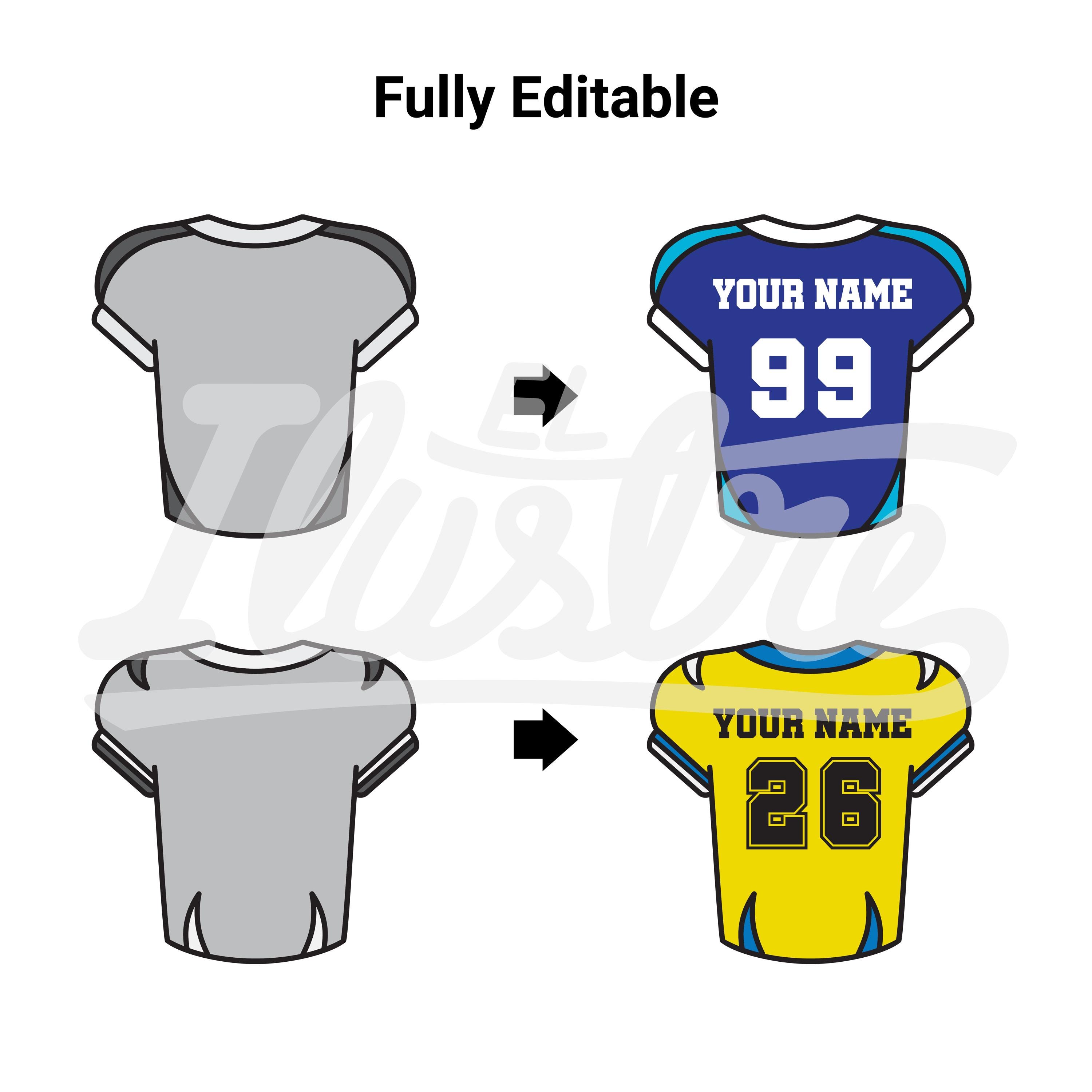Customizable Football Jersey SVG Bundle: 12 Designs for Personalized ...