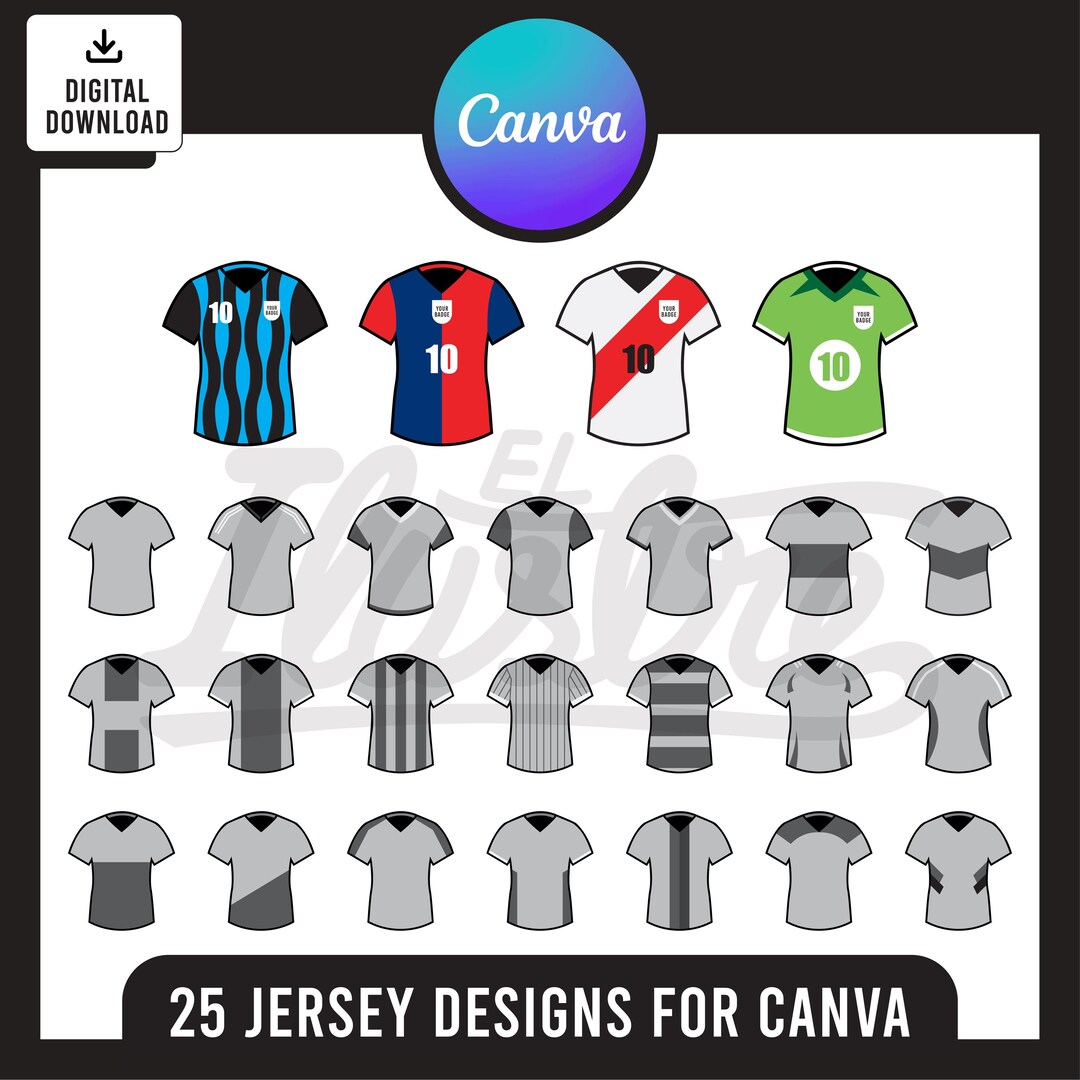Customizable Soccer Jersey Design Templates | 25 Editable Jersey ...