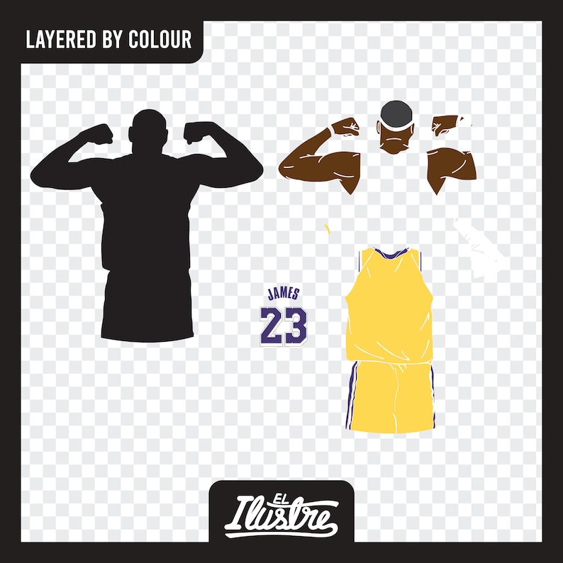 Lebron James SVG: Basketball Player Outline & Color (digital Download ...