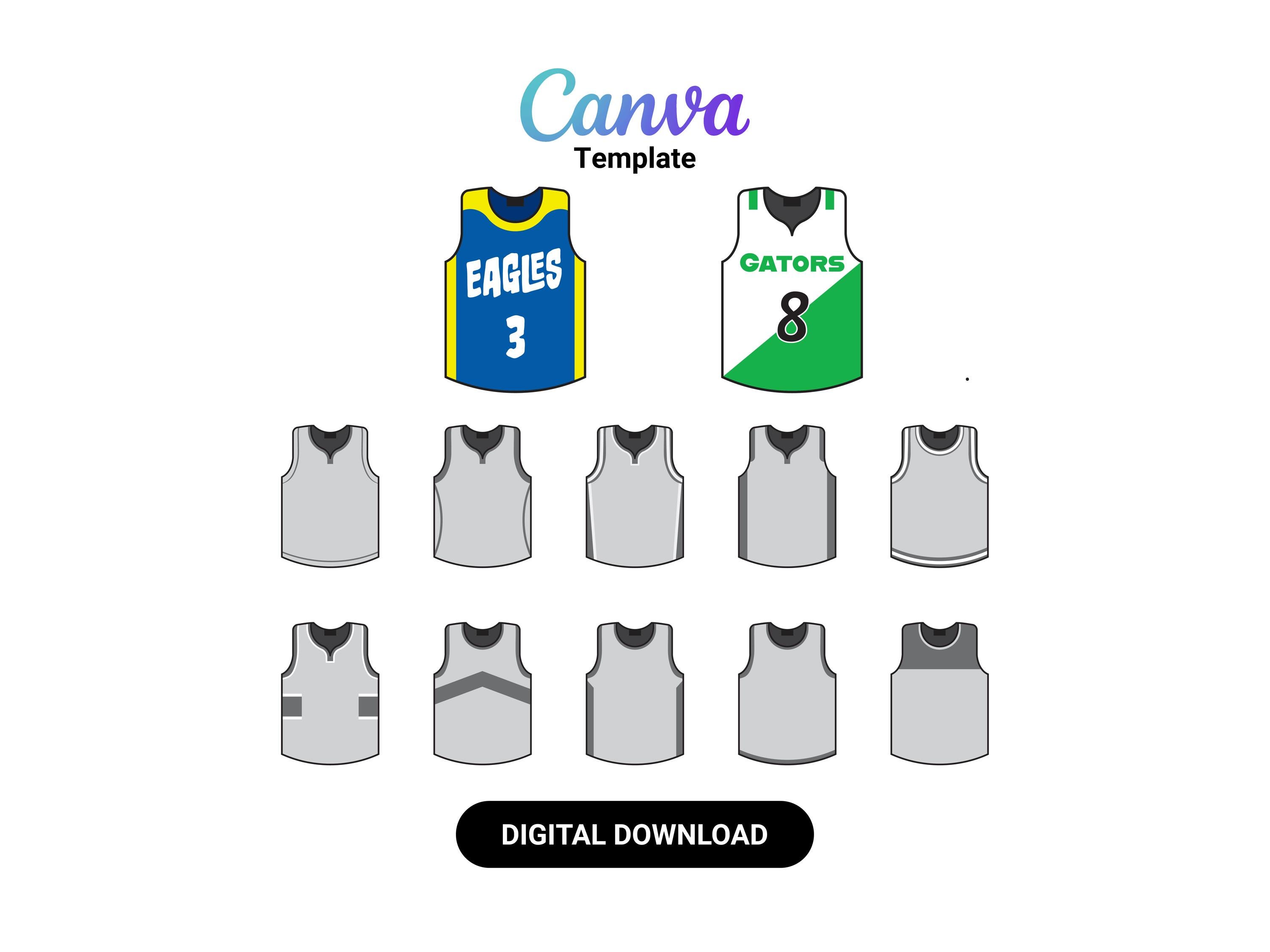 Basketball Jersey Design Templates: 12 Editable Canva Designs (instant ...