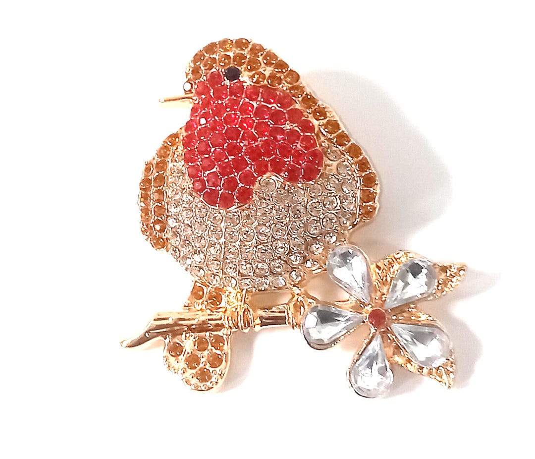 Red Robin Bird Brooch Pin - Mothers Day Jewellery Accessory - Etsy