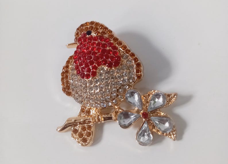 Red Robin Bird Brooch Pin - Mothers Day Jewellery Accessory - Etsy