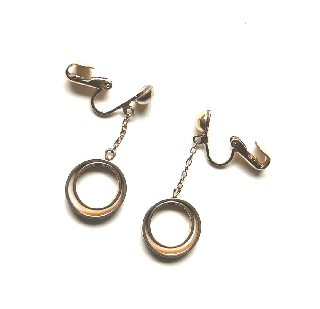 Gold Double Loop Clip Earrings - Etsy