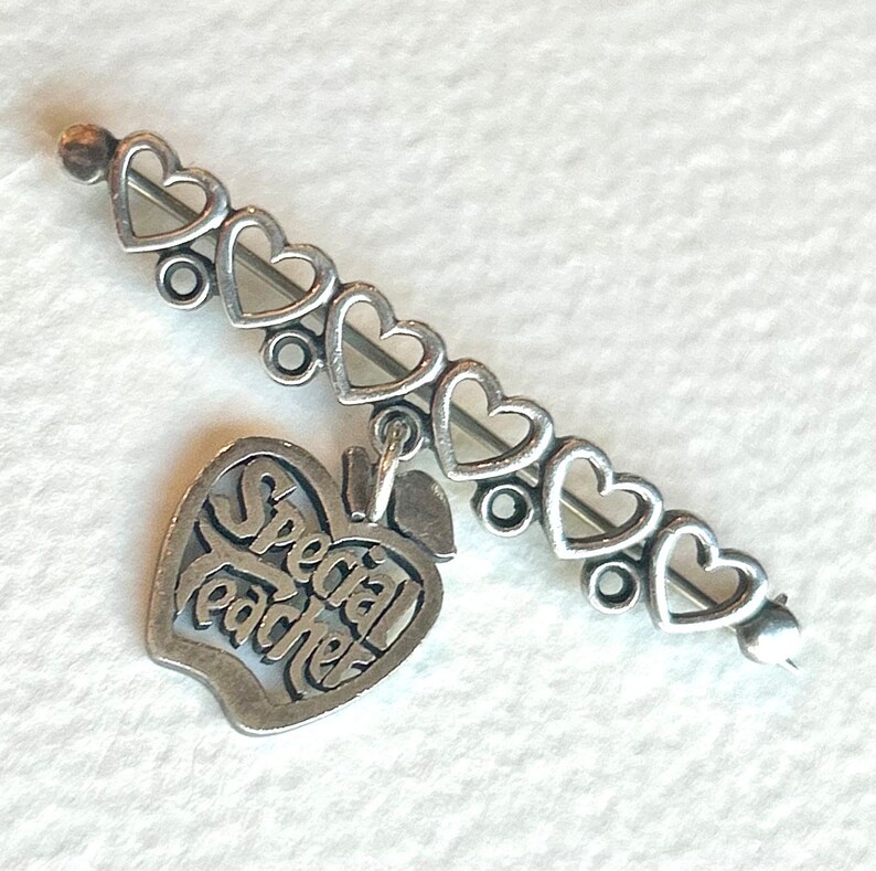 James Avery Retired Heart Pin With special Teacher Pendant, Sterling - Etsy