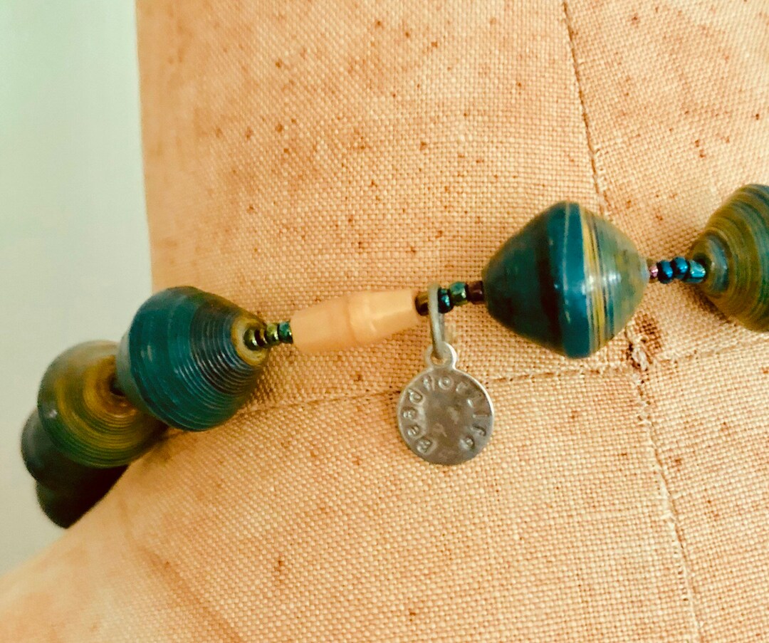 Bead for Life Green and Teal Necklace - Etsy