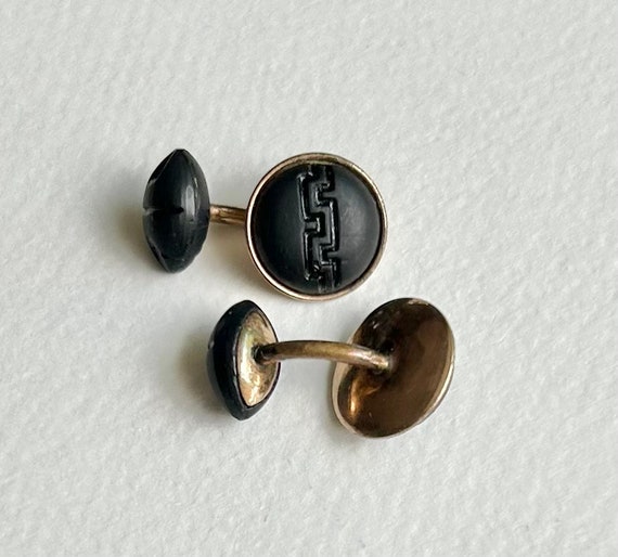 Antique Victorian Cufflinks, Late 1800s - Gem
