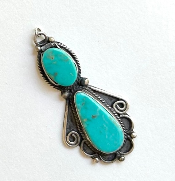 sterling native american pendant - Gem