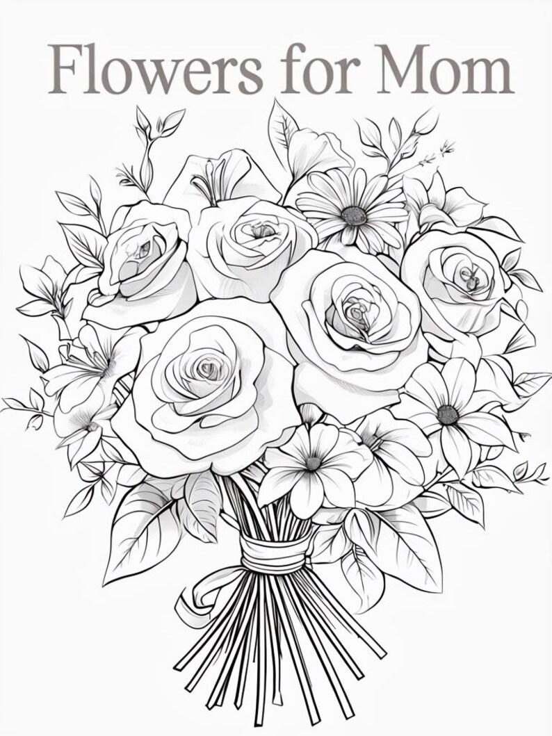 Mother's Day Coloring Book Pages - Etsy