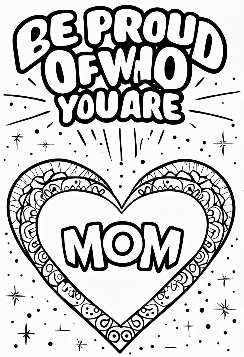 Mother's Day Coloring Book Pages - Etsy