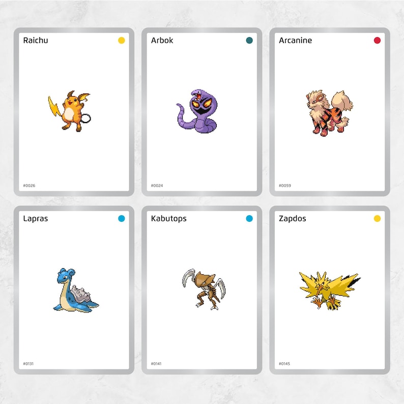Printable Pokémon Generation 1 Placeholder Cards | Full 151 Set ...