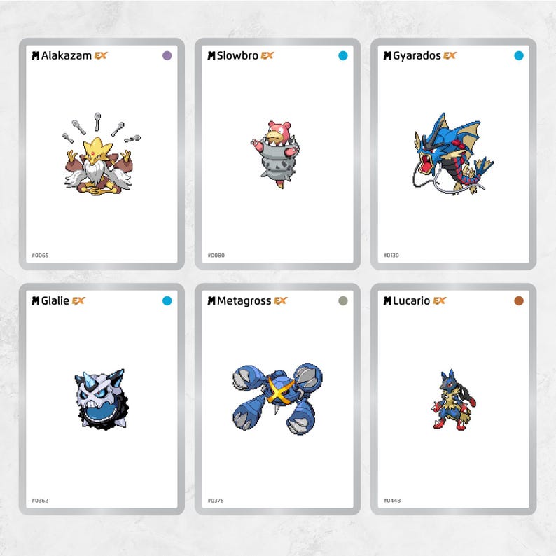 Gen1collector Pokémon Placeholder Cards Mega Forms Binder, Printable ...