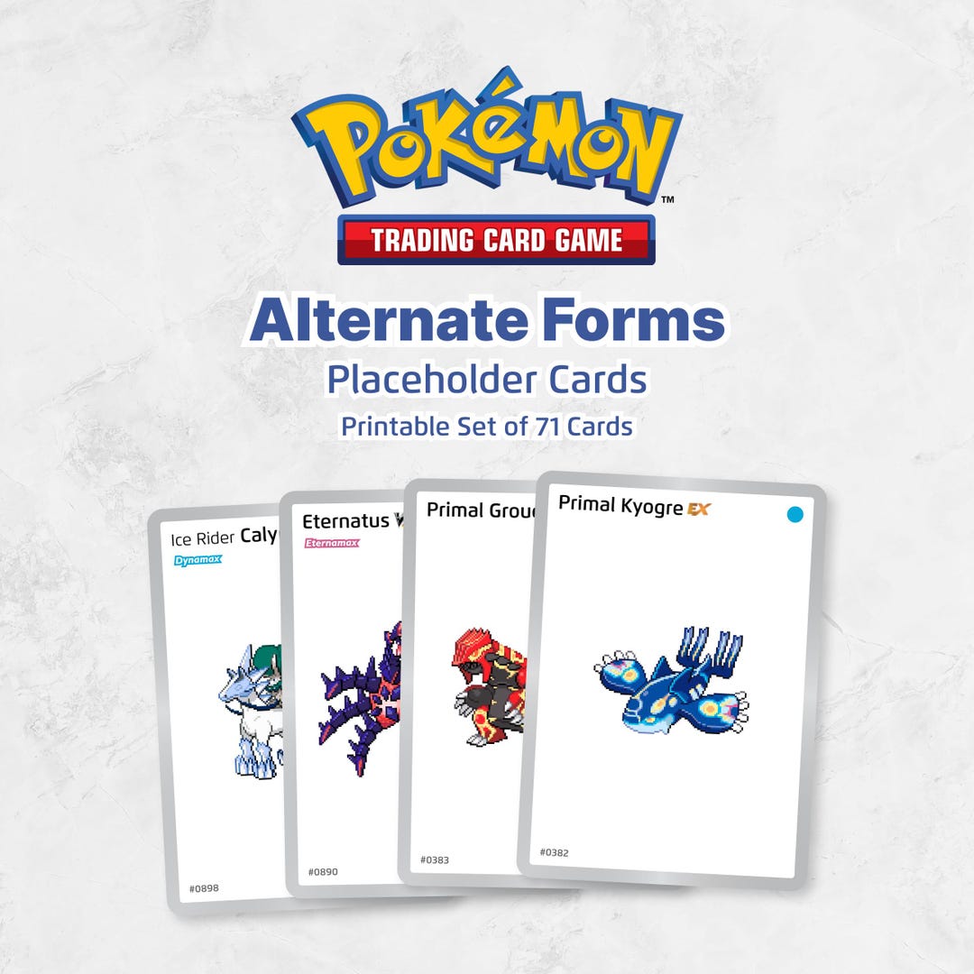 Gen1collector Pokémon Placeholder Cards Alternate Forms Binder ...