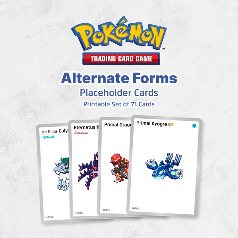 Gen1collector Pokémon Placeholder Cards Alternate Forms Binder ...