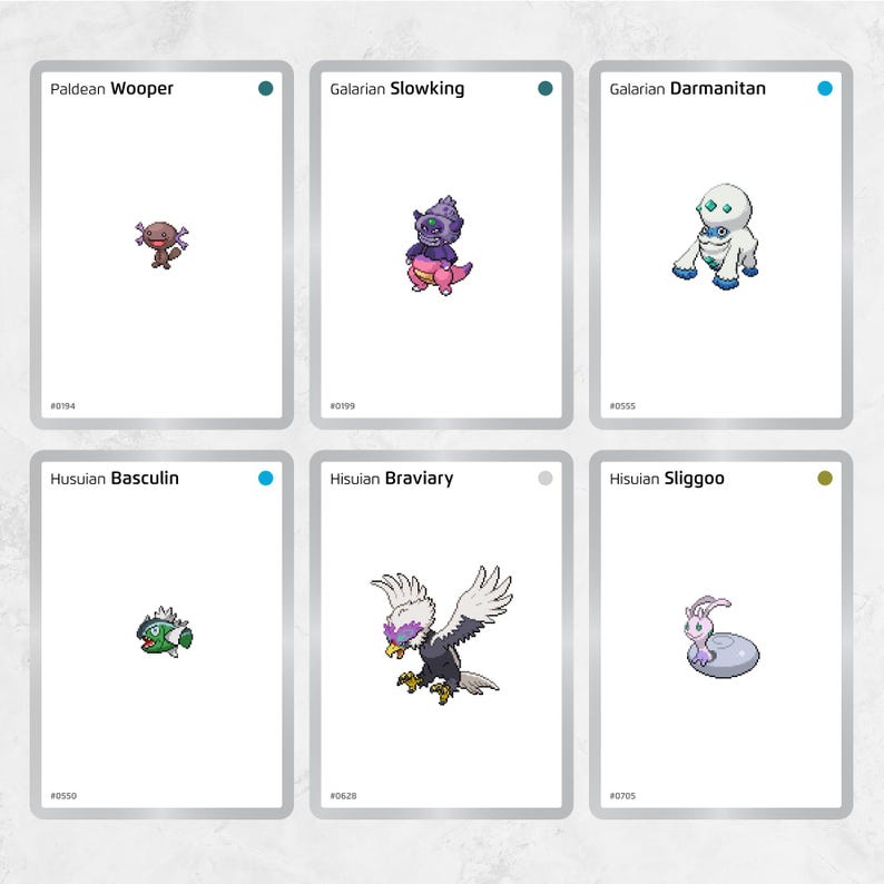 Gen1collector Pokémon Placeholder Cards Regional Forms Binder ...