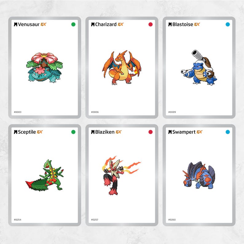 Gen1collector Pokémon Placeholder Cards Mega Forms Binder, Printable ...