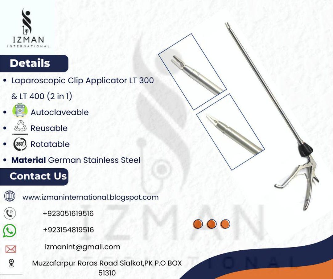 Laparoscopic Clip Applicator LT 300 & LT 400 (2 in 1) | Reusable ...