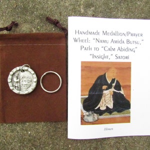 Handmade Medallion/prayer Wheel: “namu Amida Butsu,” Path to “calm ...