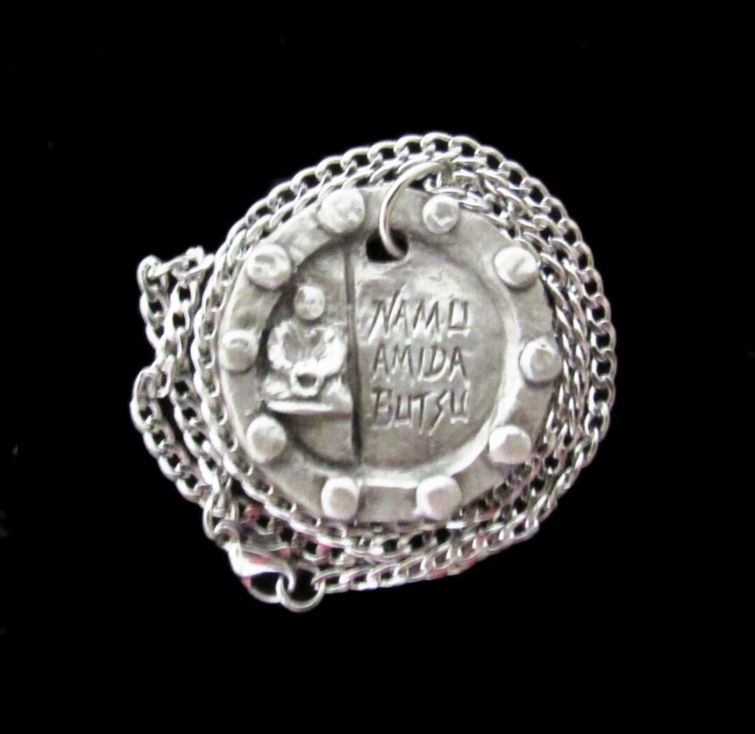 Handmade Medallion/prayer Wheel on Chain: “namu Amida Butsu,” Path to ...