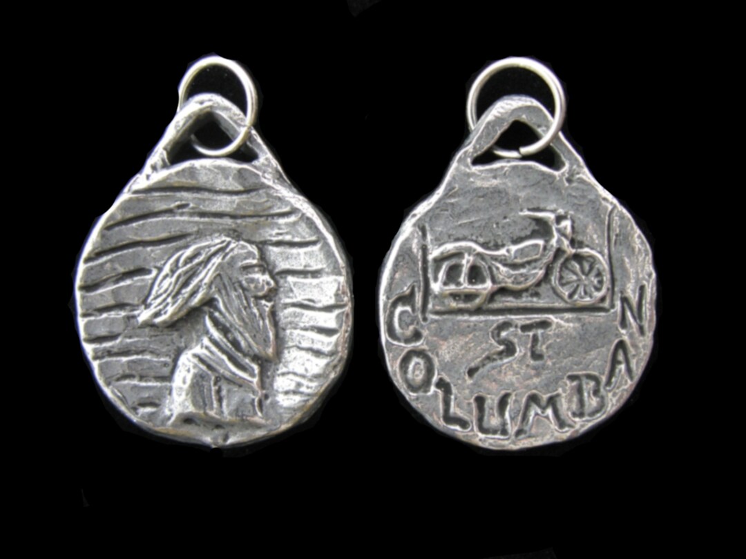 St Columban, Patron / Protector of Motorcyclists, Handmade Medallion - Etsy