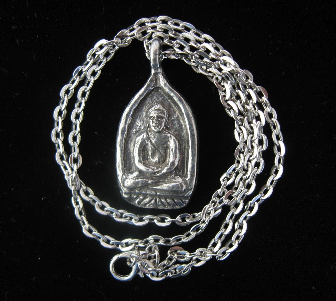 Handmade Buddha Medallion on Chain - Etsy