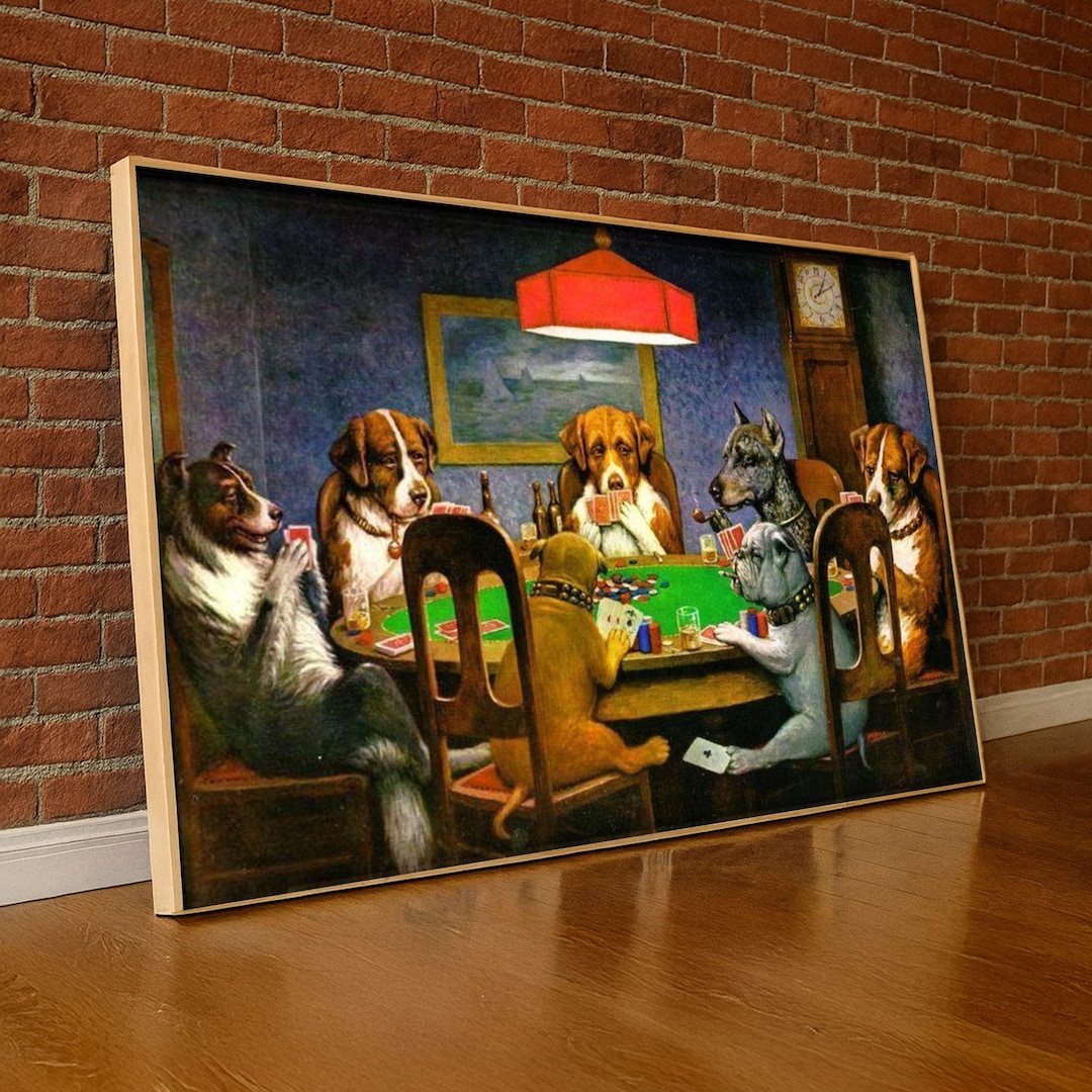 Dogs Playing Poker Canvas, Vintage Animal Wall Art, Funny Pet ...