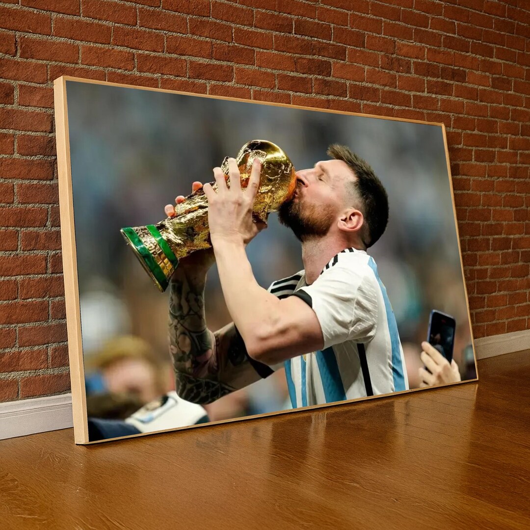 Iconic Football Victory Moment Canvas, World Cup Trophy Celebration ...