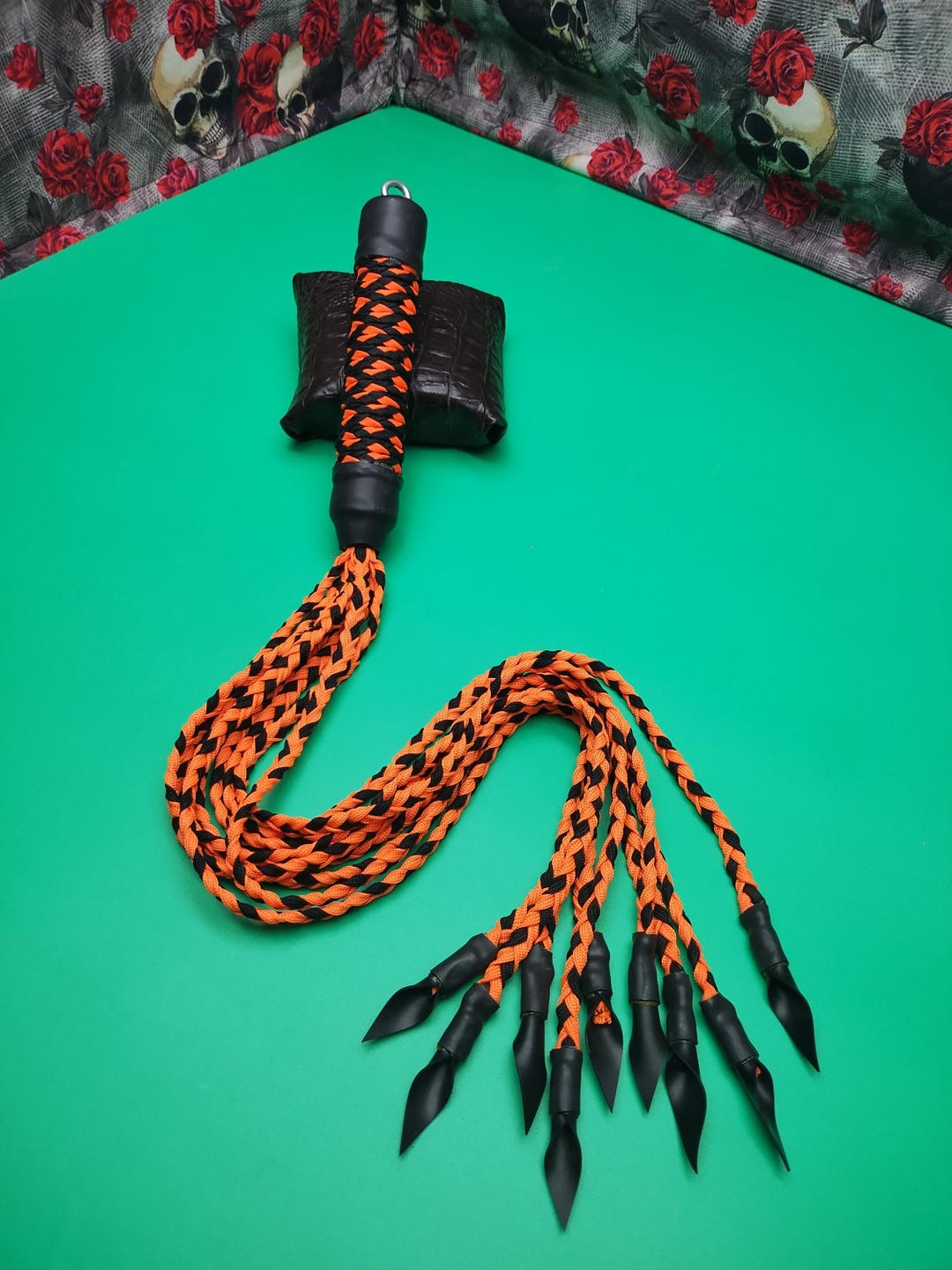 Orange and Black 9 Tail Flogger - Etsy