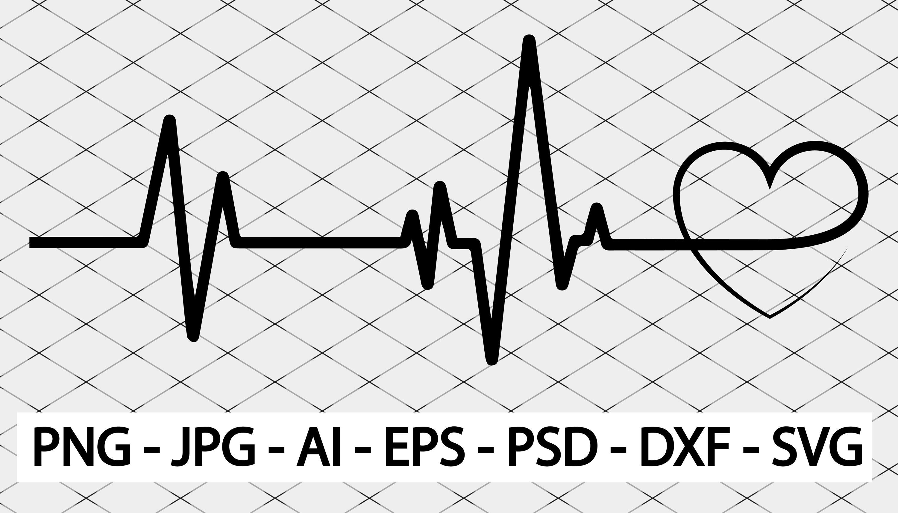 Heart Beat SVG, Ekg Svg Heartbeat Png Heartbeat Clipart Heartbeat Line ...