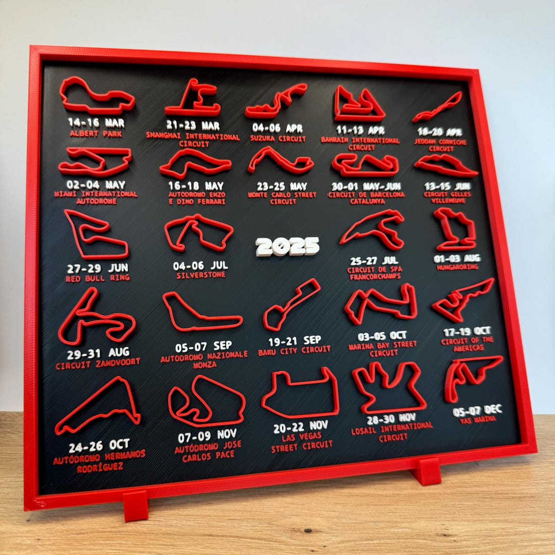 3D Racetrack Calendar 2025 | Season Overview | Gift for Motorsport Fans ...