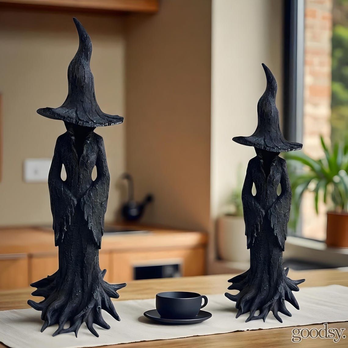 Gothic Witch Resin Statue: Spooky Forest Halloween Decor - Etsy