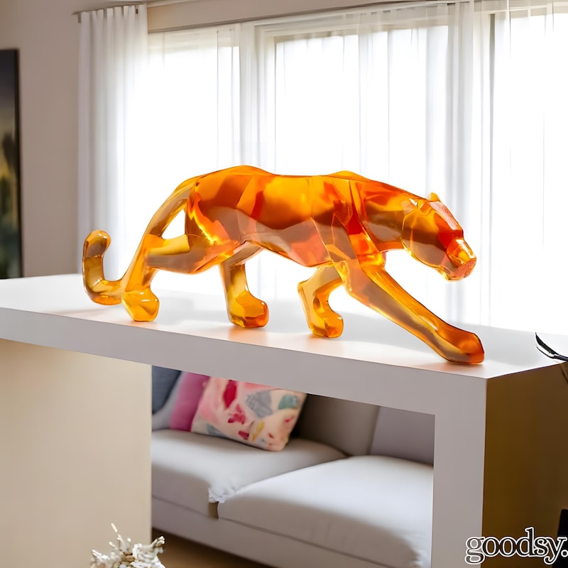 Blue Leopard Sculpture - Etsy