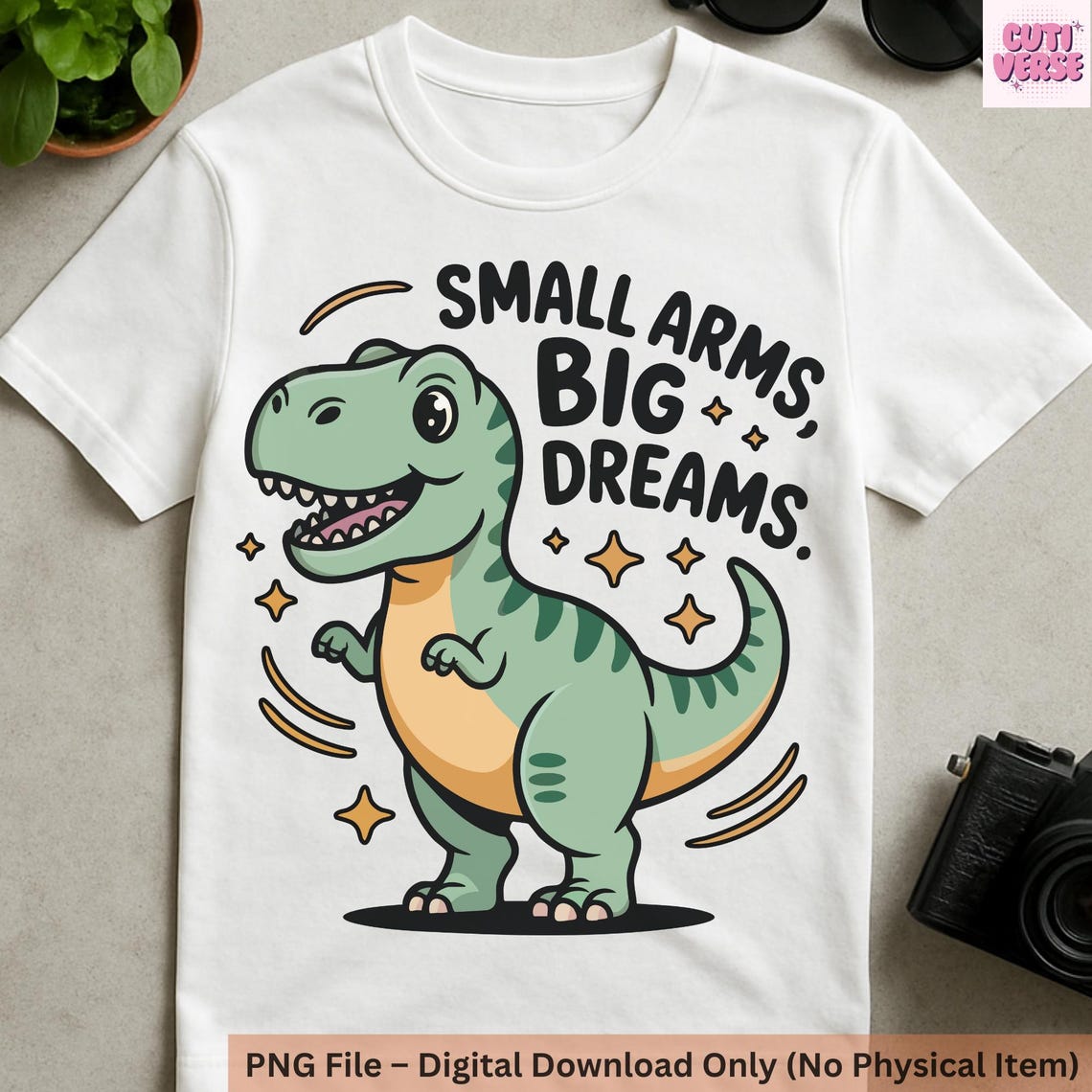 Small Arms Big Dreams Quote | Motivational T-rex Dinosaur SVG PNG ...