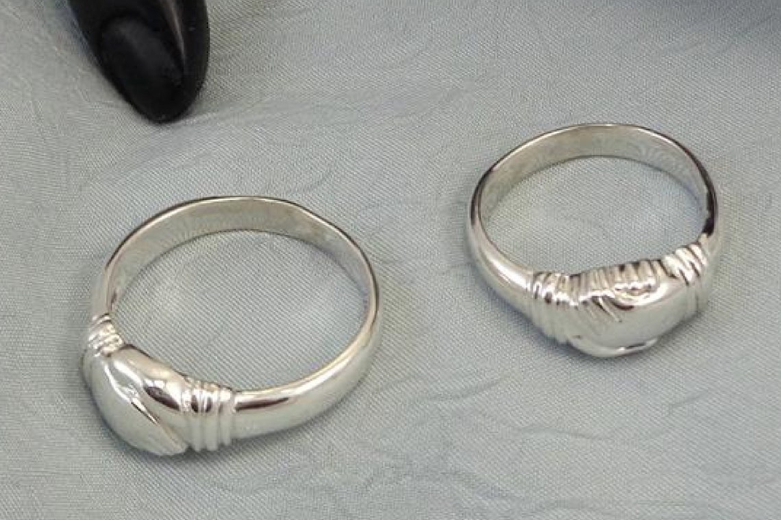 Sterling Silver Hand Ring - Etsy