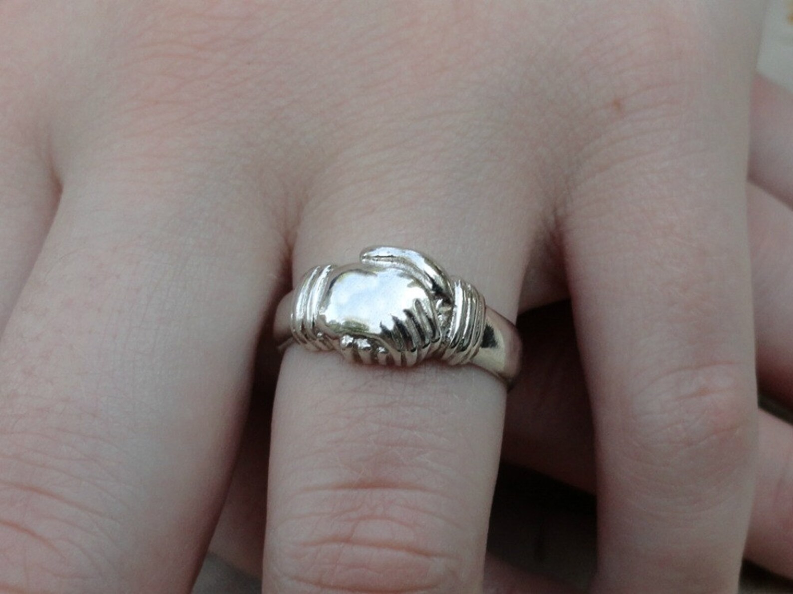 Sterling Silver Hand Ring | Etsy