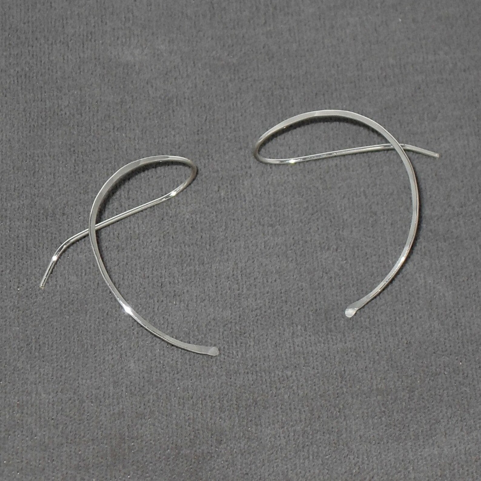 Sterling Silver Curve Earrings | Etsy
