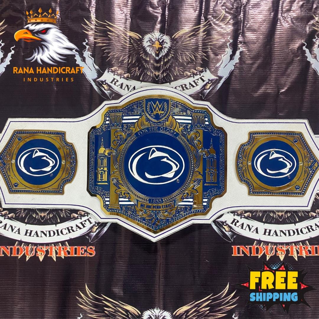 Penn State Custom Wrestling Championship Replica Title Belt, Brass ...