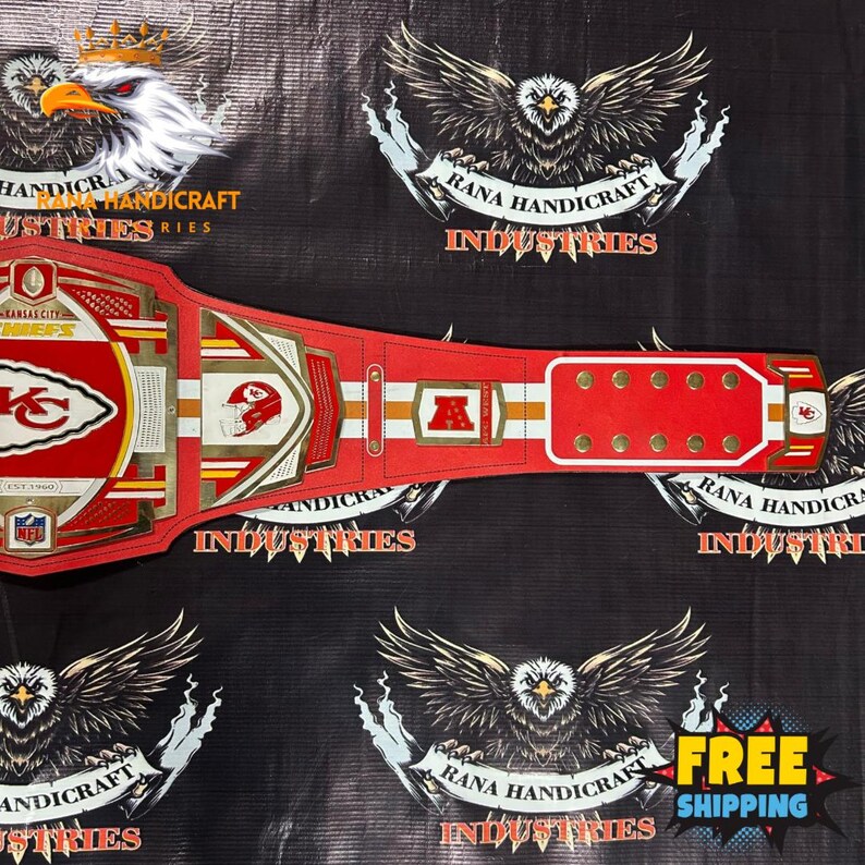 Kansas City Chiefs Custom Wrestling Championship Replica Belt: Brass ...