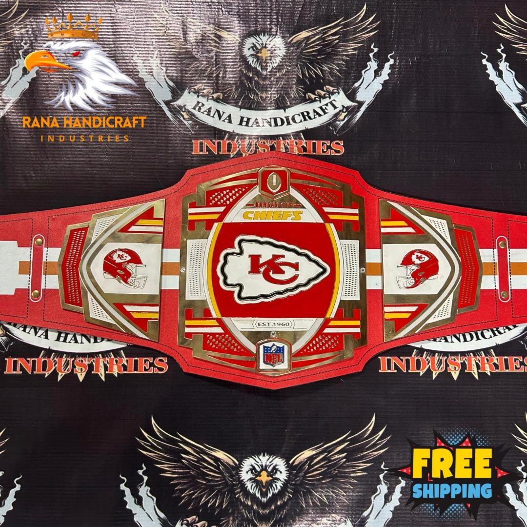 Kansas City Chiefs Custom Wrestling Championship Replica Belt: Brass ...