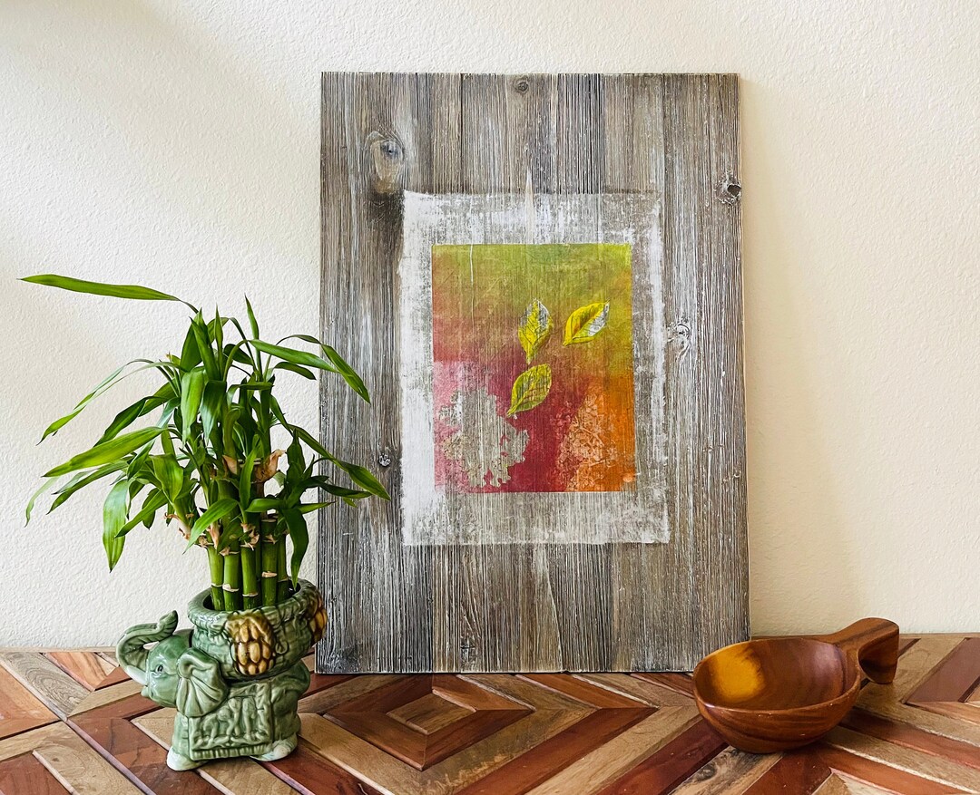 Texture Leaf Wall Art, Texture Leaf Wall Decor, Monotype Wall Decor ...