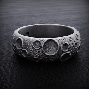 Moon Crater Ring, 925 Sterling Silver Lunar Surface Ring, Textured ...