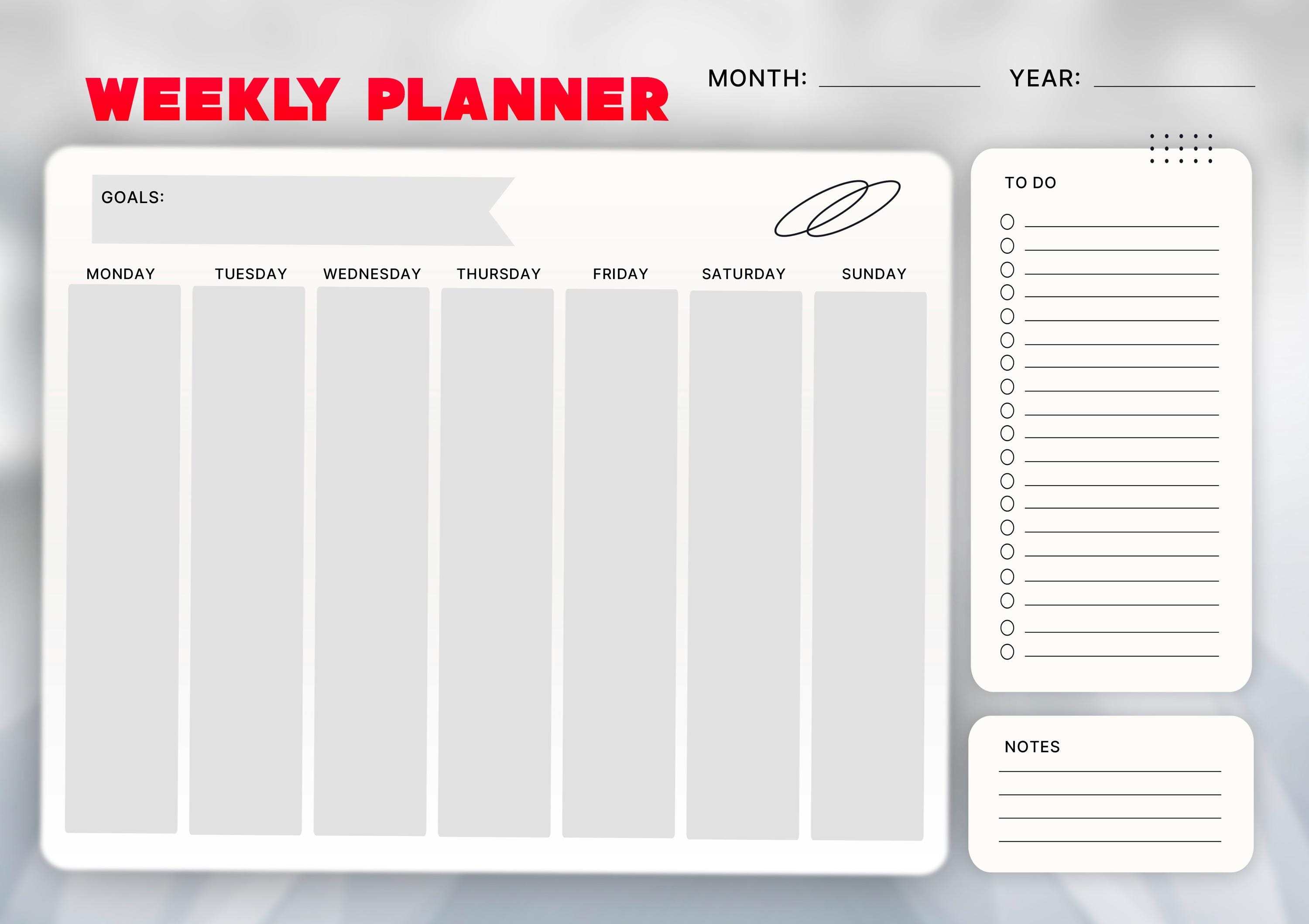 Colorful Kids Weekly Planner | Printable Schedule Chart | Editable Digital PDF - Etsy