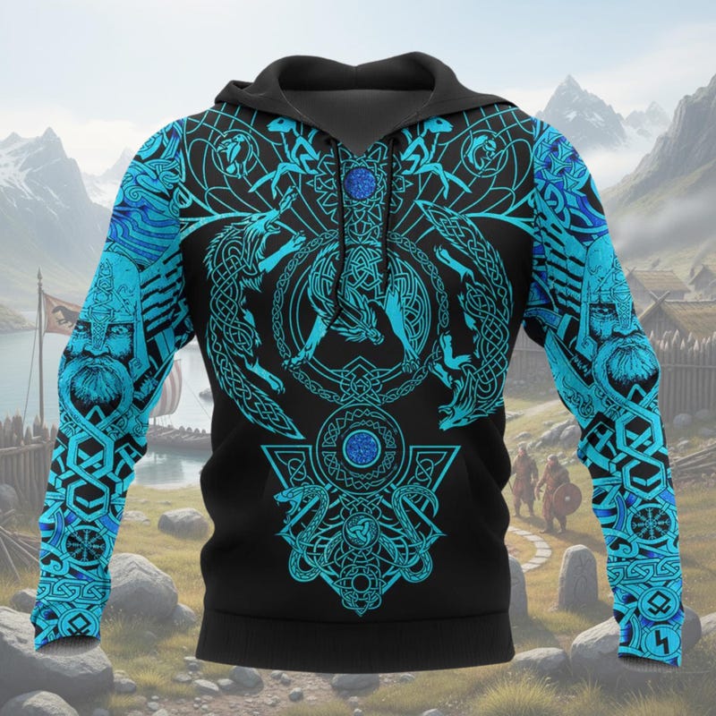 Odin Wolf Hoodies - Etsy