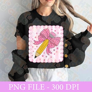 Coquette Pencil Back to School Png, Preppy Back to School, Coquette ...