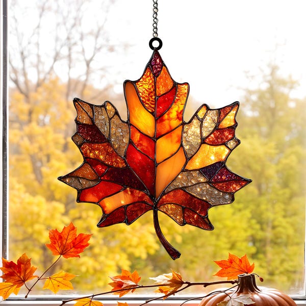 Stained Glass Maple Leaf - Etsy