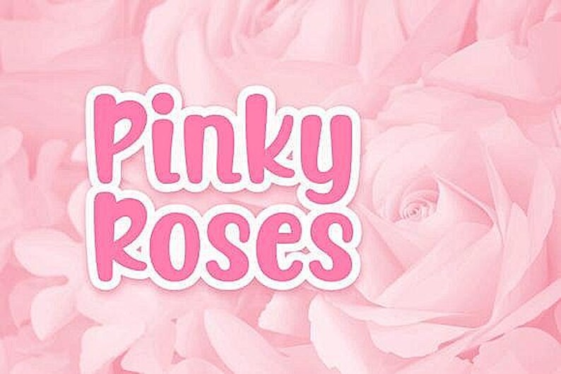 Pinky Roses Font, Procreate Brushes, Script Font, Display Font, Svg ...